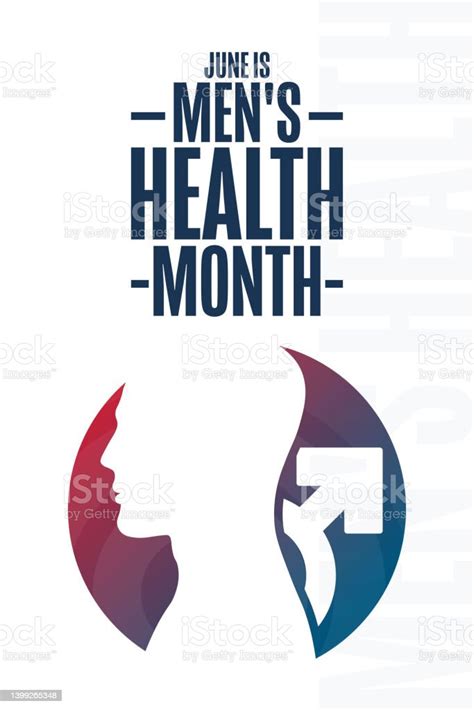 유월은 남성 건강의 달입니다 휴일 개념 배경 배너 카드 텍스트 비문이있는 포스터를위한 템플릿 벡터 Eps10 일러스트레이션 International Mens Health