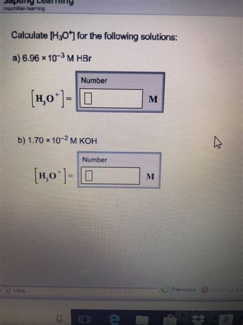Solved Macillan Learning Calculate H30 For The Following Chegg Com
