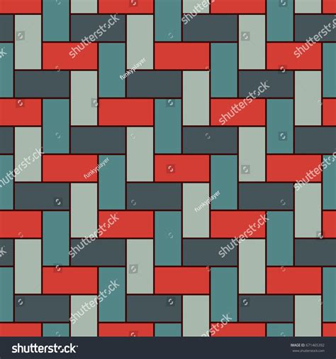 Rectangular Interlocking Blocks Wallpaper Parquet Background Stock Vector Royalty Free