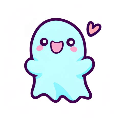 Kawaii Cute Ghost Illustration · Creative Fabrica
