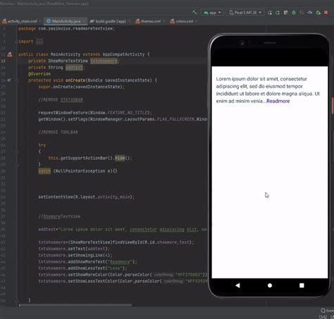 Github Mohammedyasik12showmore Textview A Simple Android Module For Displaying A More And