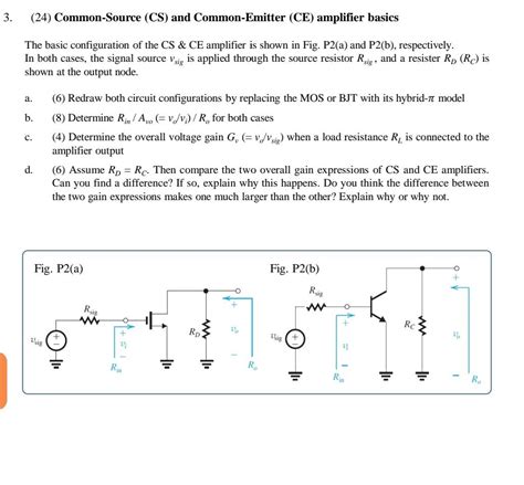 Solved Common Source CS And Common Emitter CE Chegg Com
