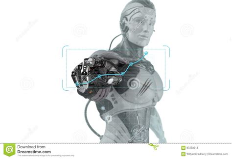 Robot Hand Working With Virtual Interface Stock Illustration Illustration Of Future