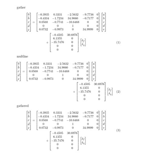 Horizontal Alignment One MATRIX Equation Breaking Into Two Row As Per Format But I Want Only