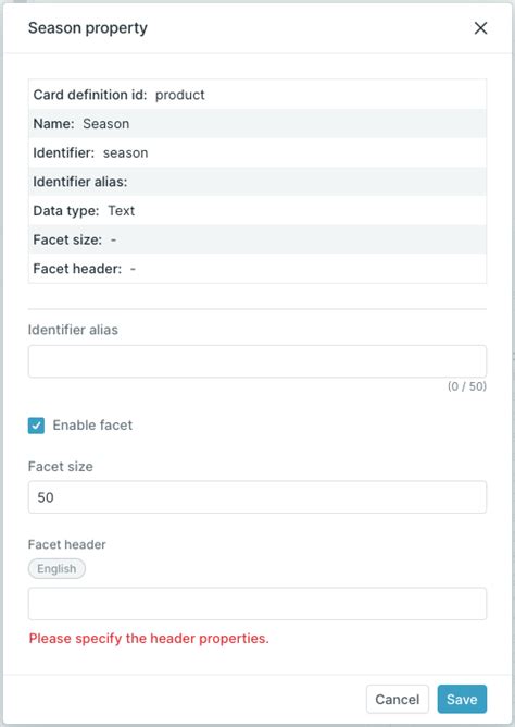 Create A Facet In The Endpoint Documentation