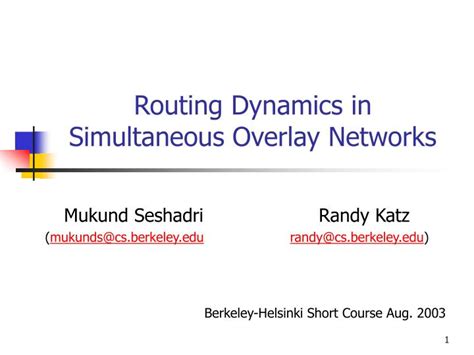Ppt Routing Dynamics In Simultaneous Overlay Networks Powerpoint