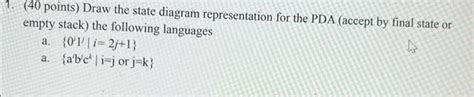 Solved Points Draw The State Diagram Representation For Chegg
