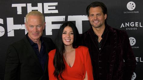 the cast of the shift pose together at their one news page video