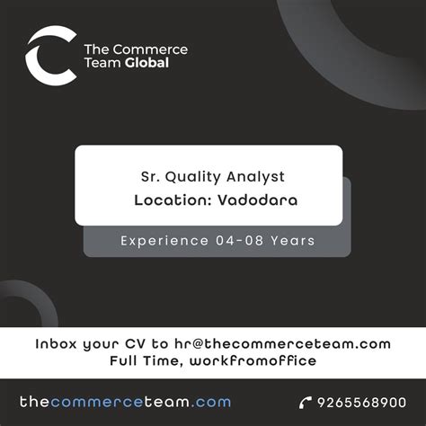 Careers The Commerce Team Global On Linkedin Itjobs Vadodarajobs Qa Qualityanalyst