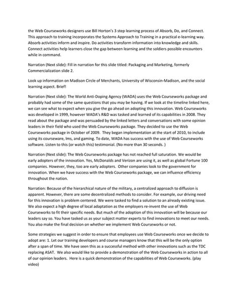 Narration Script For Web Courseworks Briefing Pdf