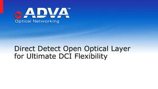Direct Detect Optical Layer For Ultimate DCI Flexibility PPT