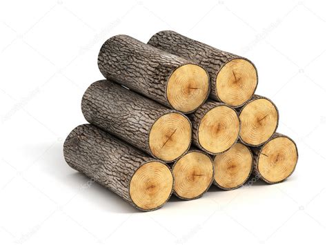 Stack Of Firewood Logs On White Background Stock Photo Koya979