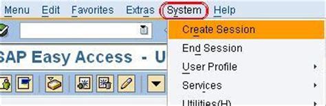 SAP E Mory SAP Create A New Session