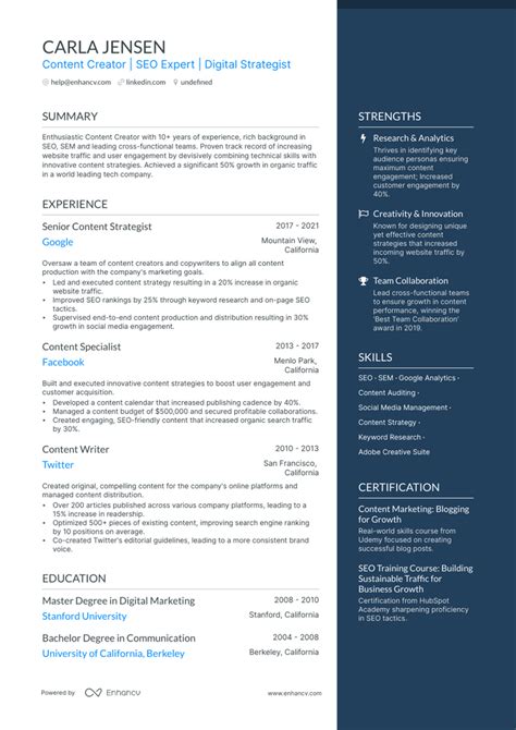 5 Content Creator Resume Examples Guide For 2023