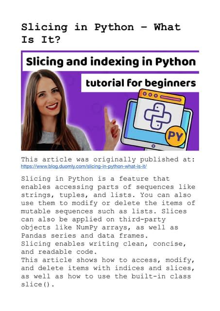 Slicing In Python What Is It Pdf