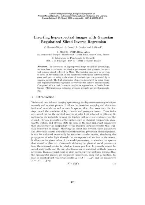 Pdf Inverting Hyperspectral Images With Gaussian Regularized Sliced