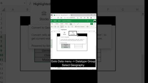 Excel Data Types Geography Youtube