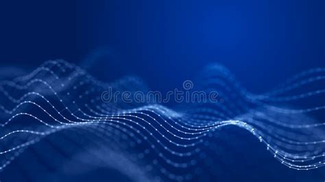 Abstract Background Grid Of Interlacing Lines And Dots Futuristic Blue