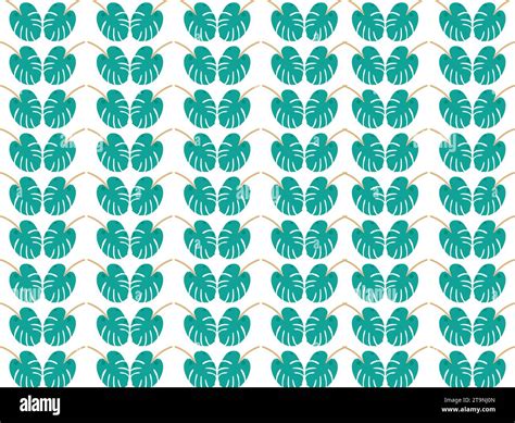 Luxury Nature Green Background Vector Floral Pattern Golden Split Leaf Philodendron Plant