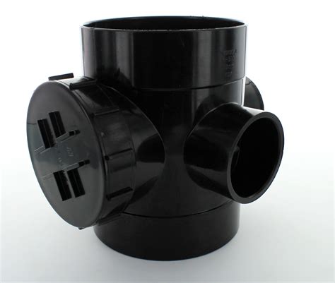 Soil Access Pipe Double Solvent Socket Black 110mm