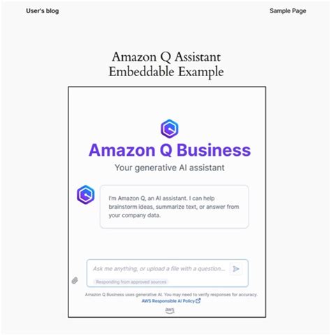 Add A Generative Ai Experience To Your Website Or Web Application With Amazon Q Embedded
