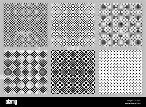 Seamless Geometrical Circle Pattern Background Set Abstract Vector Illustrations Stock Vector