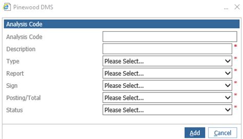 Nominal Ledger Ledger Parameters Pinewood Technologies PLC