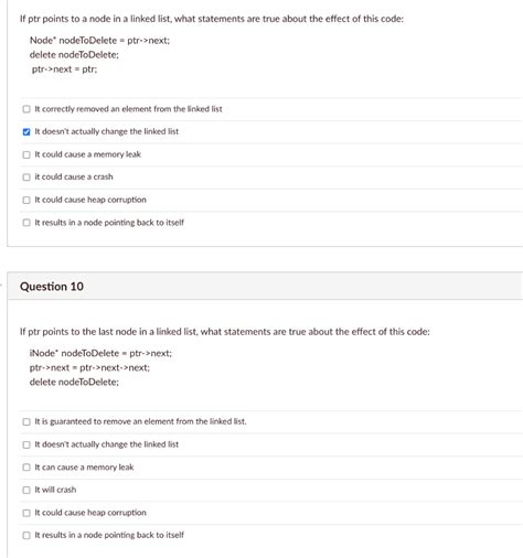 Solved 9if Ptr Points To A Node In A Linked List What