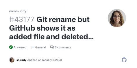 Git Rename But GitHub Shows It As Added File And Deleted File