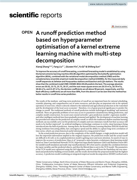 Pdf A Runoff Prediction Method Based On Hyperparameter Optimisation