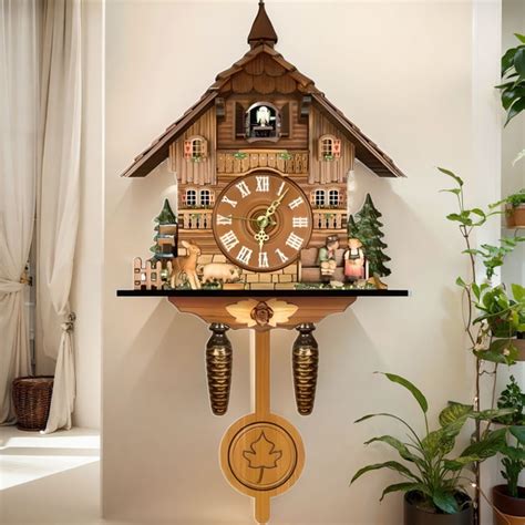 часы с кукушкой настенные 25 10 50 см деревянные со звуком кукушки по расписанию купить C