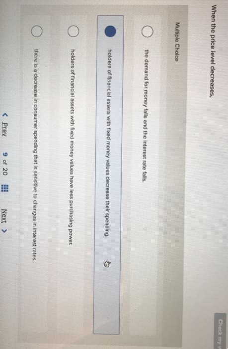 Solved Check My W When The Price Level Decreases Multiple