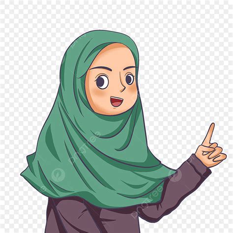 Cute Girl Hijab Png Image Hand Drawn Cute Hijab Girl Elements Lovely