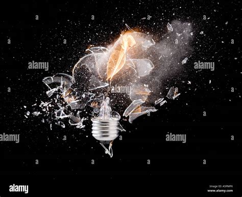 Exploding Light Bulb Stock Photo Alamy