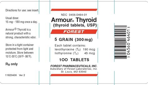 Armour Thyroid - FDA prescribing information, side effects and uses