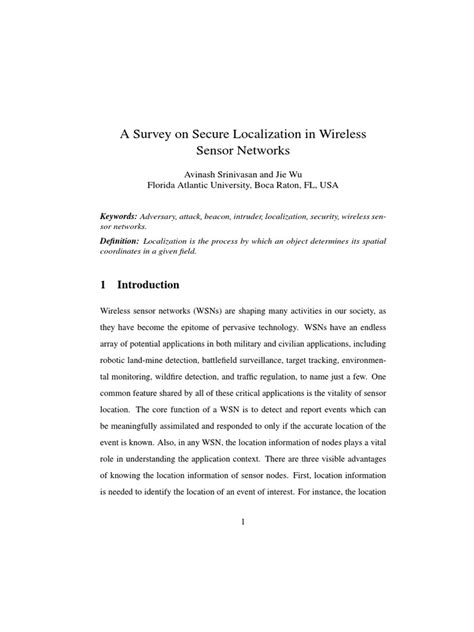 A Survey On Secure Localization In Wireless Sensor Networks Pdf