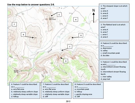Solved Use The Map Below To Answer Questions 2 8 2 The Steepest Slope Is Course Hero