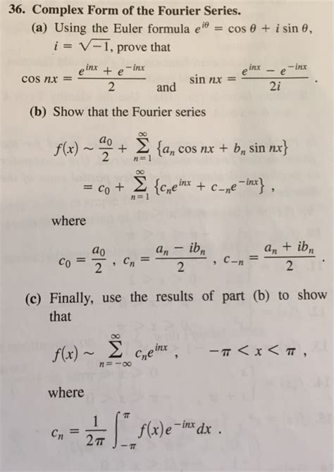 Complex Form Of The Fourier Series Using The Euler