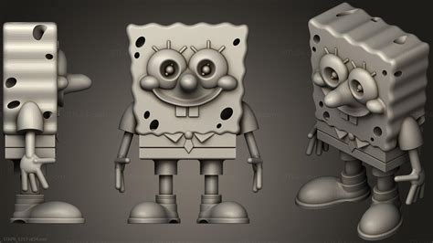 Figurines Simple Spongebob Stkpr 1213 3d Stl Model For Cnc