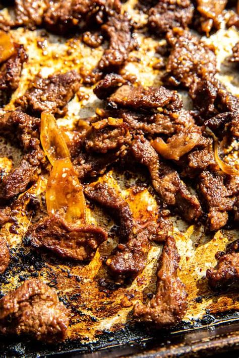 Sheet Pan Spicy Ginger Sesame Beef And Broccoli Half Baked Harvest
