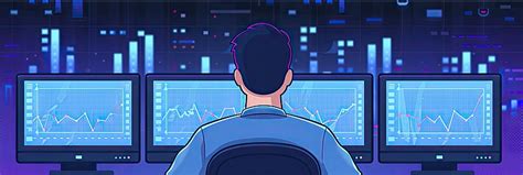 A Data Analyst Sitting At His Desk With Multiple Monitors Displaying Graphs And Charts Shown