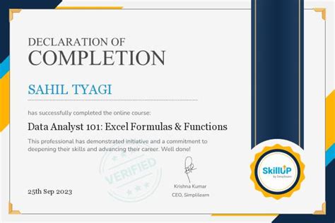 Sahil Tyagi On Linkedin Sahil Tyagi Has Successfully Completed The Online Course Data Analyst 101 …