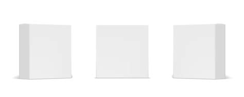 3차원 공백 백색 제품 포장 상자 고립된 프리미엄 벡터