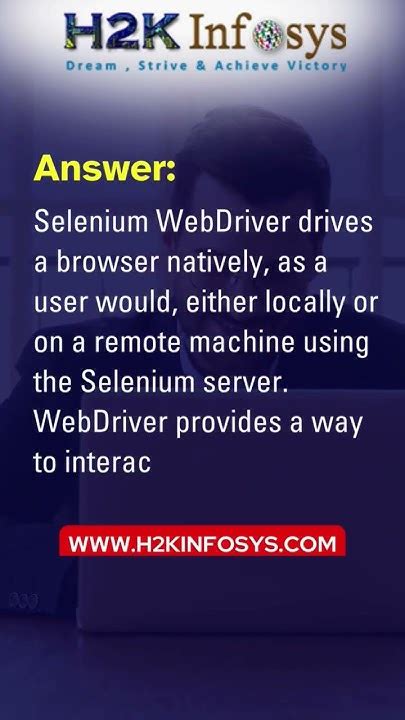 Interview Question And Answers On What Is Selenium Webdriver Youtube