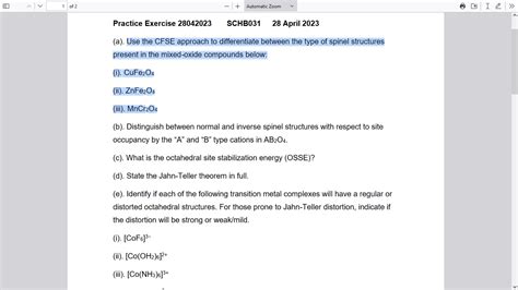 Solved A Use The Cfse Approach To Differentiate Between