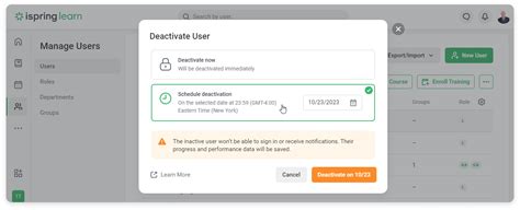 how to deactivate a user
