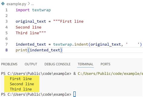 how to indent multiple lines in python
