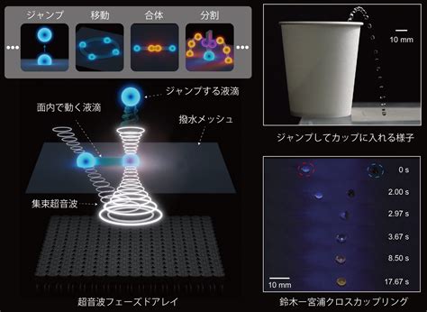 Microfluidic Platform Using Focused Ultrasound Passing Through Hydrophobic Meshes With Jump