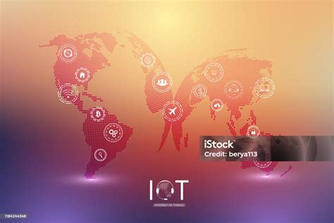 디자인 프레젠테이션을 위한 사물 인터넷 Iot 및 네트워킹 개념 세계 무역을위한 미래 네트워크 연결 배경 사물 인터넷 비즈니스