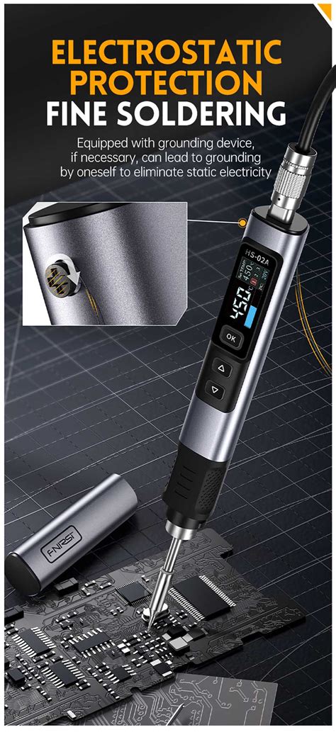 Fnirsi Hs 02 Electric Soldering Iron Pd 100w 100°c 450°c Fast Heating